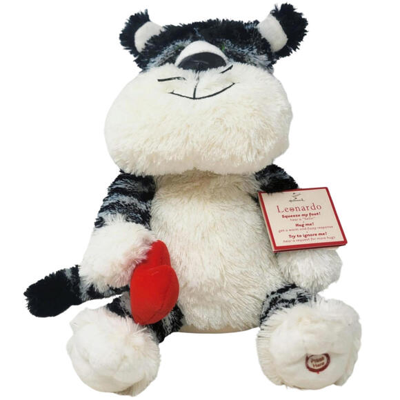 Hallmark | Toys | Hallmark Talking Leonardo Plush Stuffed Black White ...